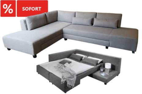 Kleine Eckcouch mit Ottomane. - Sofadepot