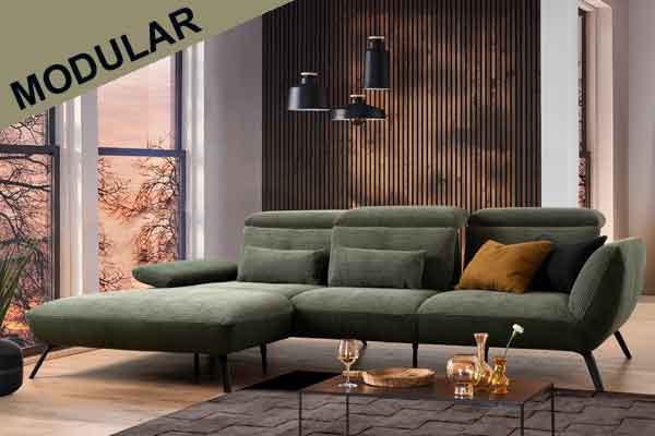 Modulares Ecksofa olive - Sofa Depot
