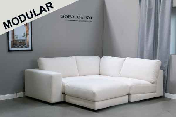 Kleines Loungesofa mit Hocker - Sofa Depot