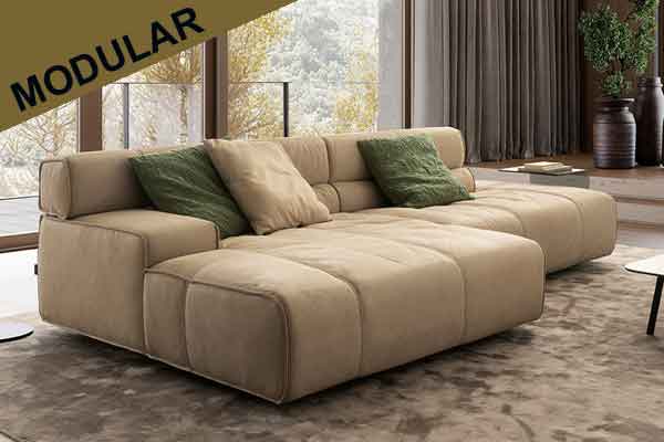 beiges Modul Ecksofa - Design Dein Sofa.